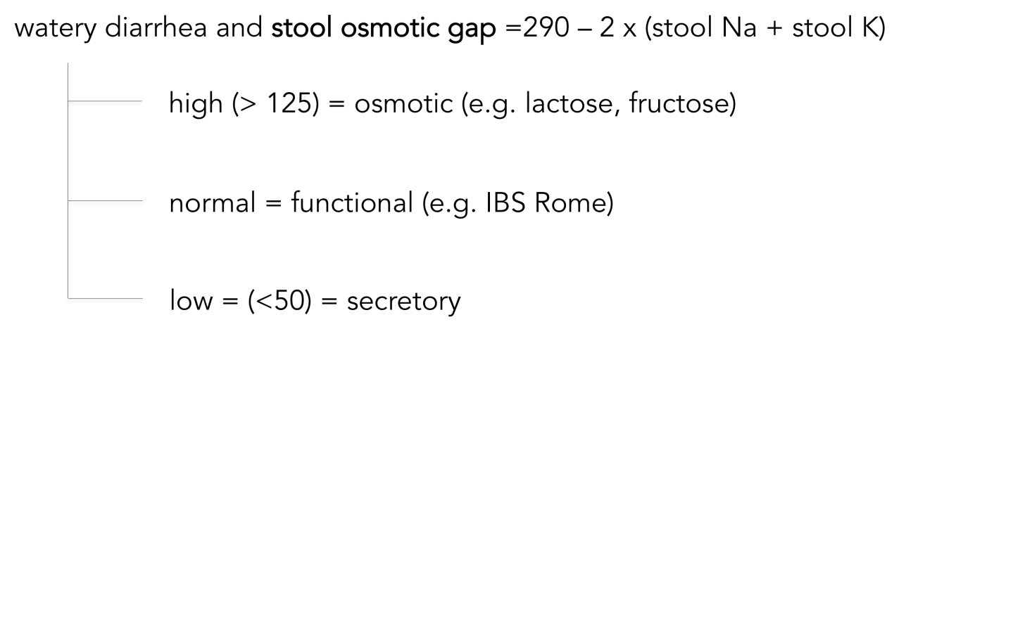stool osmotic gap for watery diarrhea (osmotic vs secretory ...